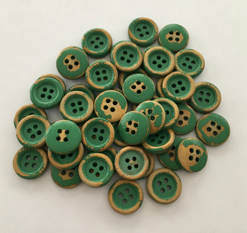 Vintage Style Buttons Green Buttons Sewing Supplies Rustic - Etsy