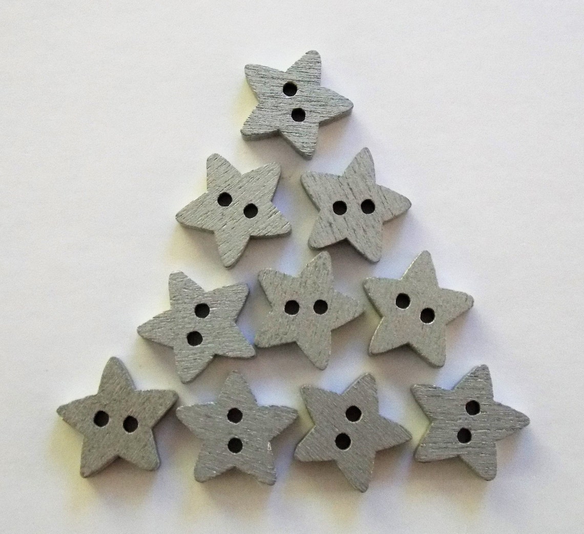 Silver Star Buttons Star Buttons Silver Buttons Christmas | Etsy