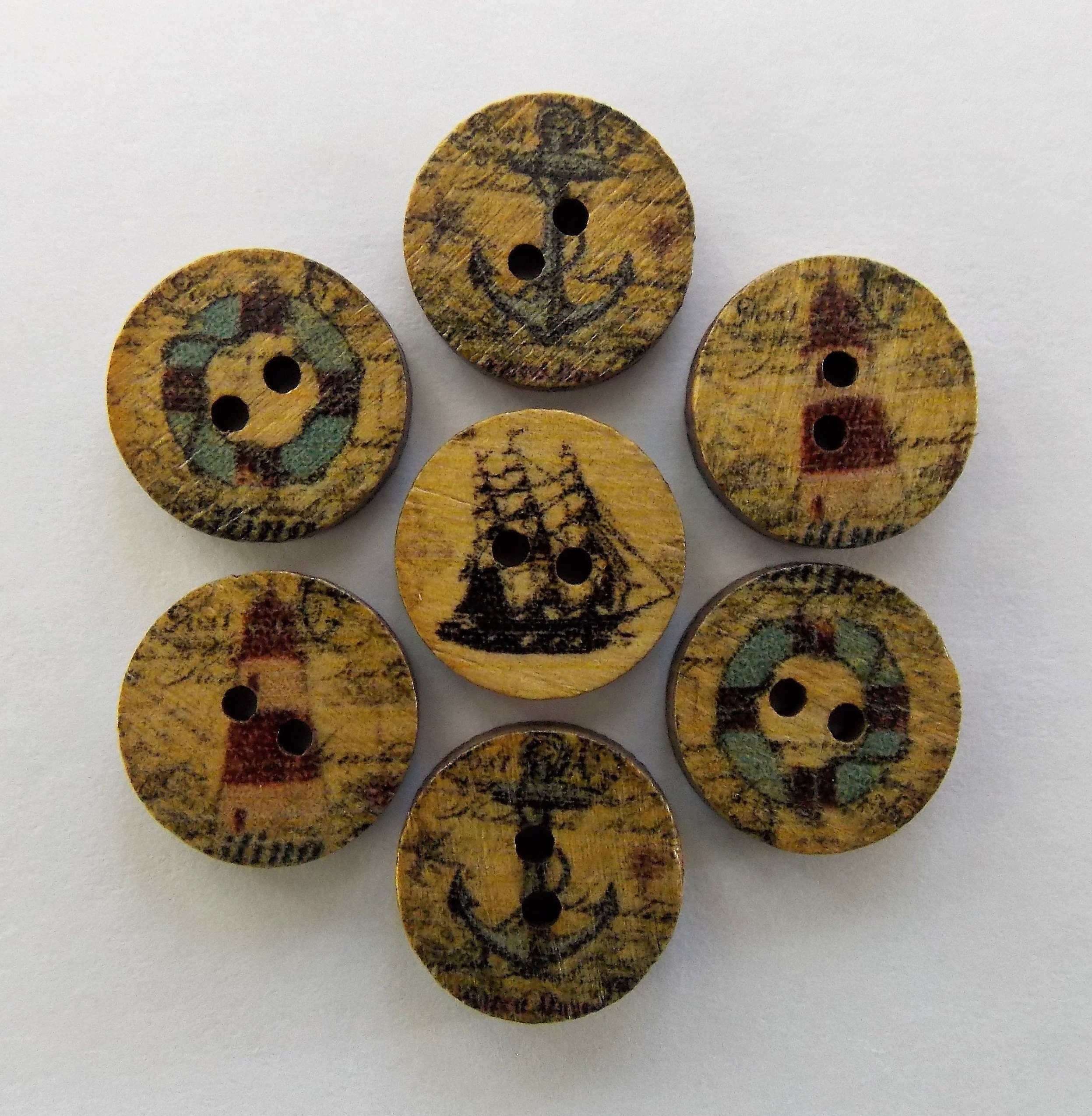 Nautical Buttons Vintage Sailing Buttons Sewing Supplies | Etsy