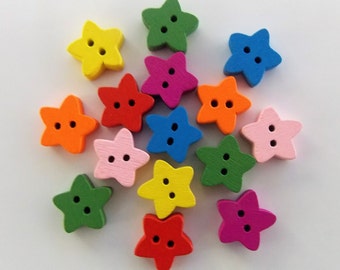 Yellow Star Buttons | Etsy