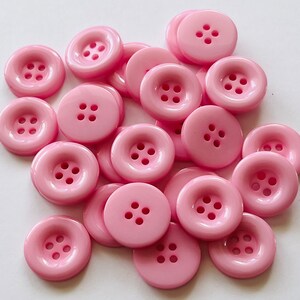 Pink Buttons, 18mm Buttons, Resin Buttons, Light Pink Buttons ...
