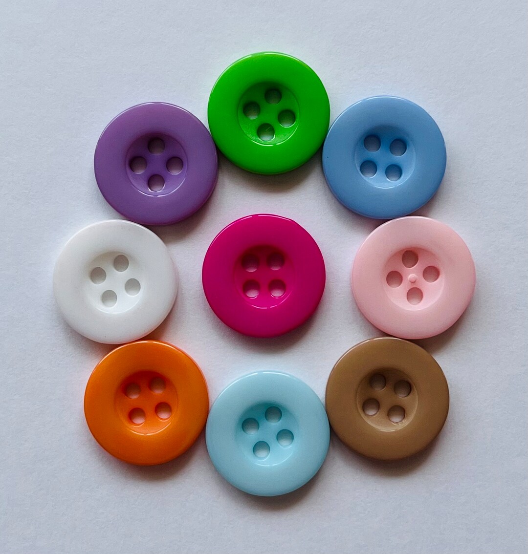 Coloured Buttons, 15mm Resin Buttons, Red Buttons, Sewing Supplies ...