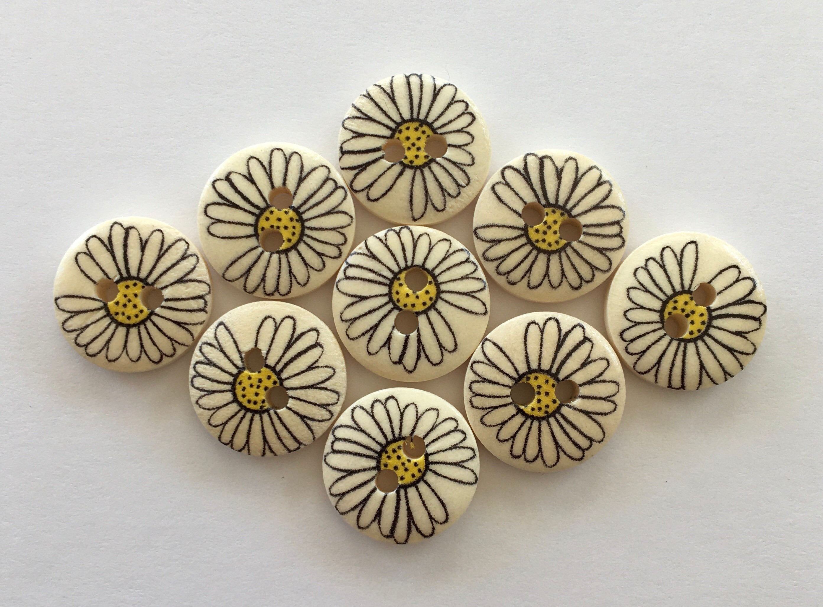 Daisy Buttons Flower Buttons Floral Buttons Sewing - Etsy