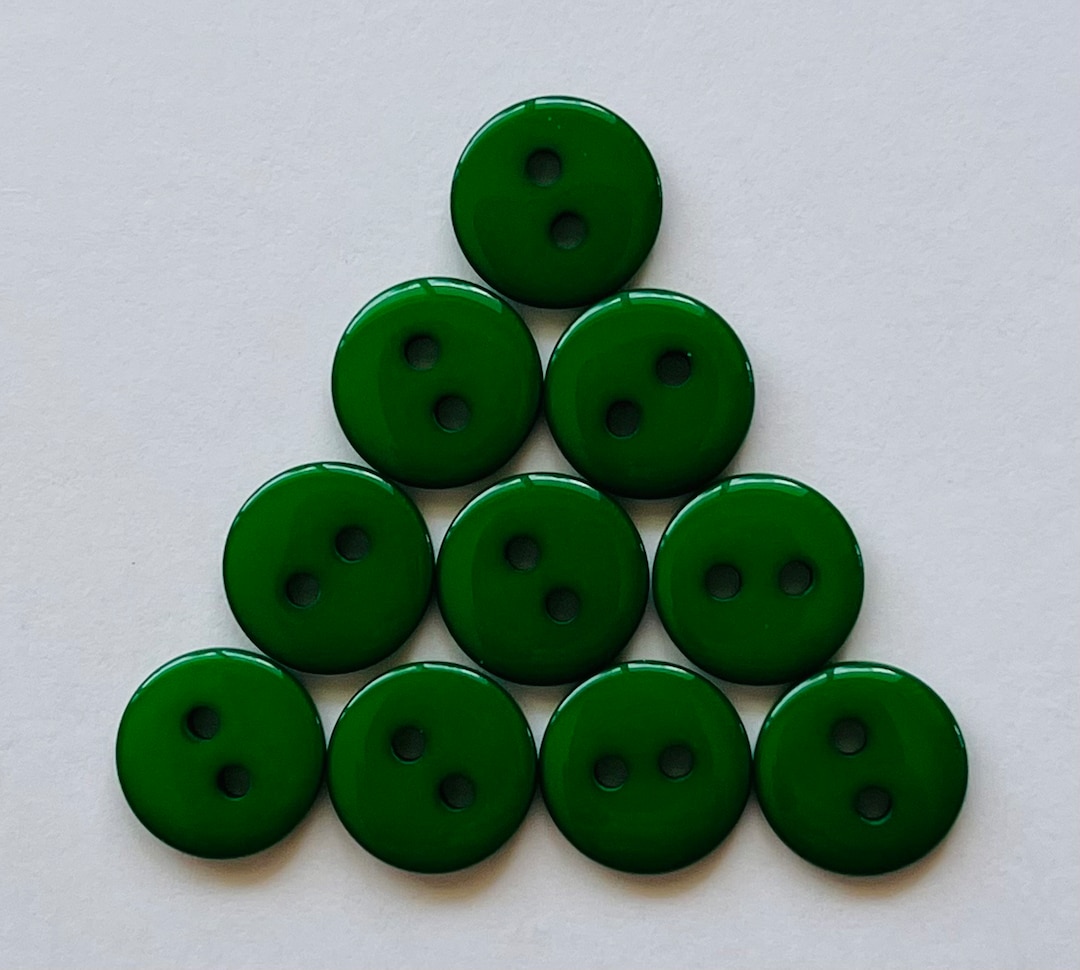 Emerald Green Resin Buttons, 10mm Two-hole Buttons - Etsy