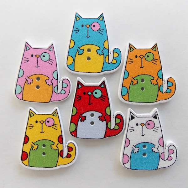 Cat Buttons - Etsy