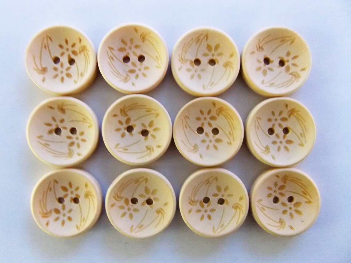 Flower Buttons Natural Buttons Rustic Buttons Wooden | Etsy