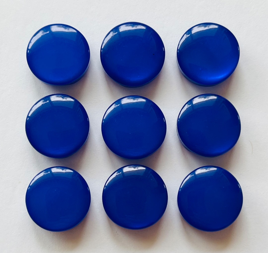 Blue Buttons, 1/2” Resin Buttons, Dark Blue Buttons, Shiny Buttons ...