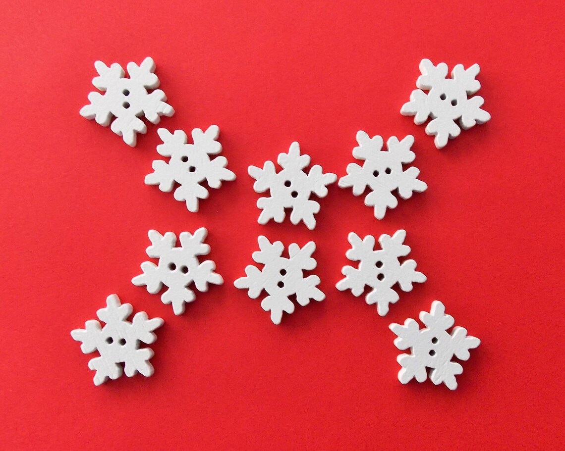 White Snowflake Buttons Wooden Buttons White Buttons Sewing - Etsy Canada