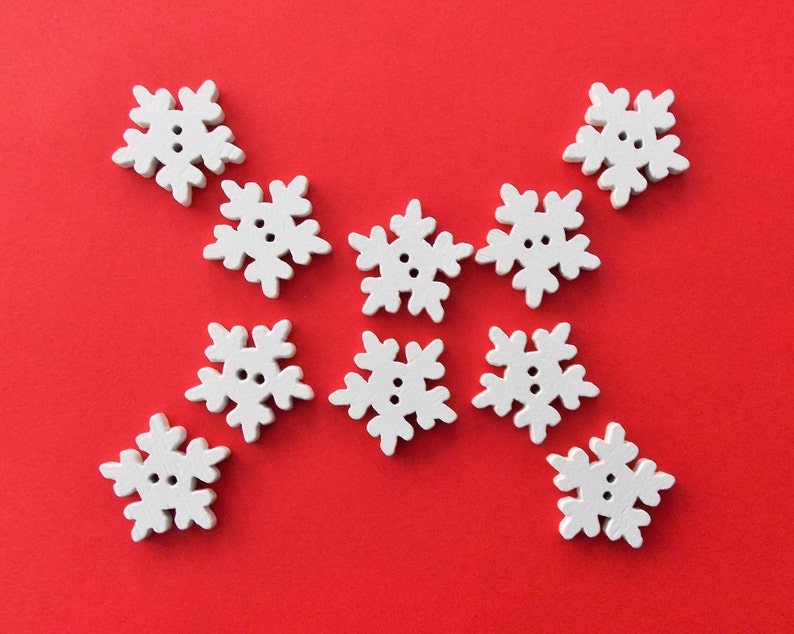 White Snowflake Buttons Wooden Buttons White Buttons Sewing - Etsy Canada