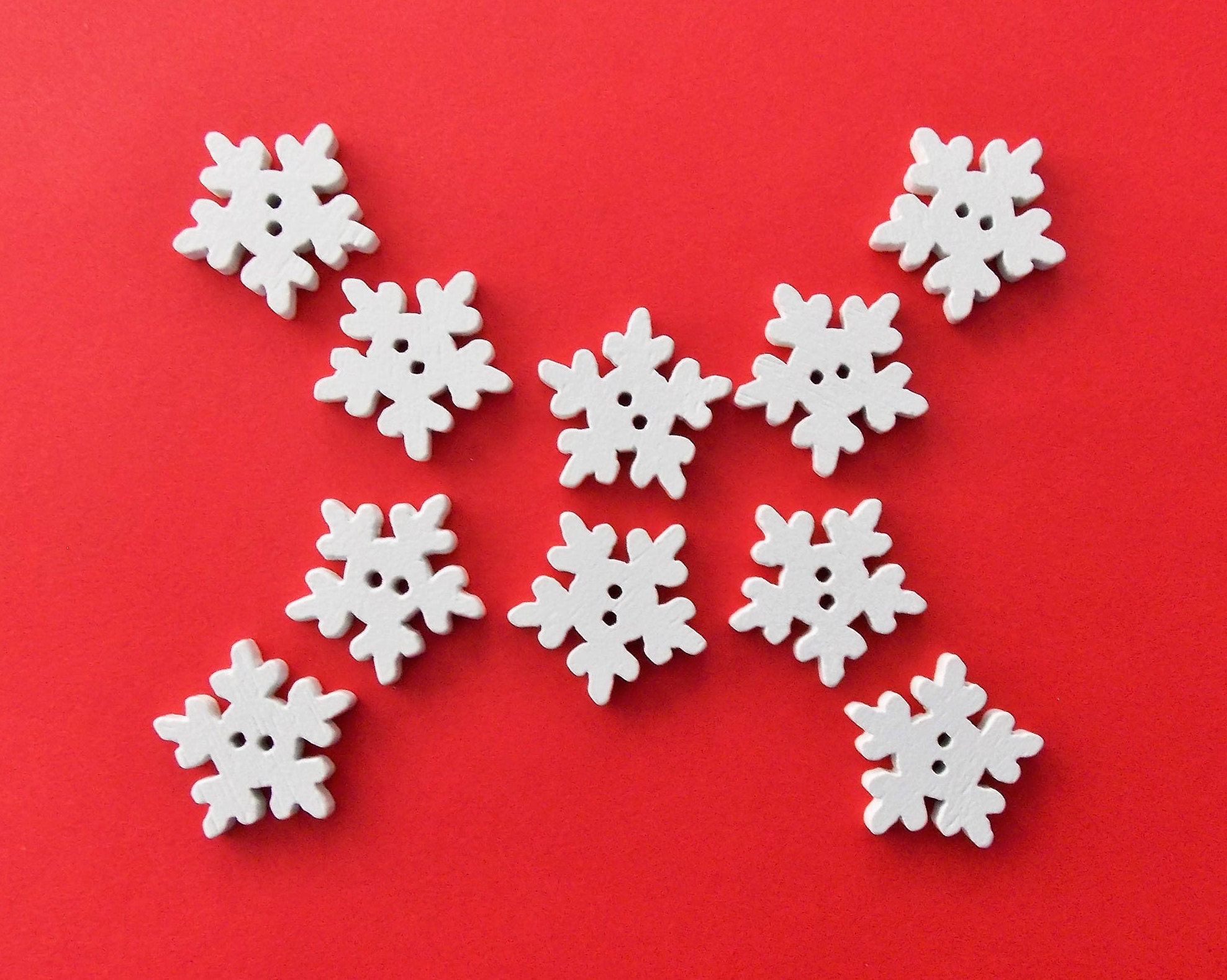 White Snowflake Buttons Wooden Buttons White Buttons Sewing - Etsy Canada