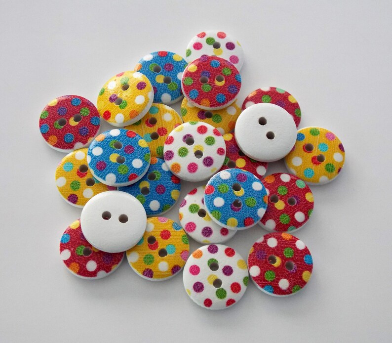 Polka Dot Buttons Spotty Buttons Red Buttons Sewing | Etsy