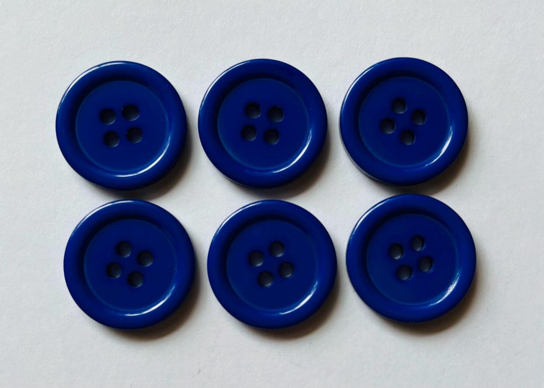 Dark Blue Resin Buttons, 20mm Four Hole Buttons - Etsy