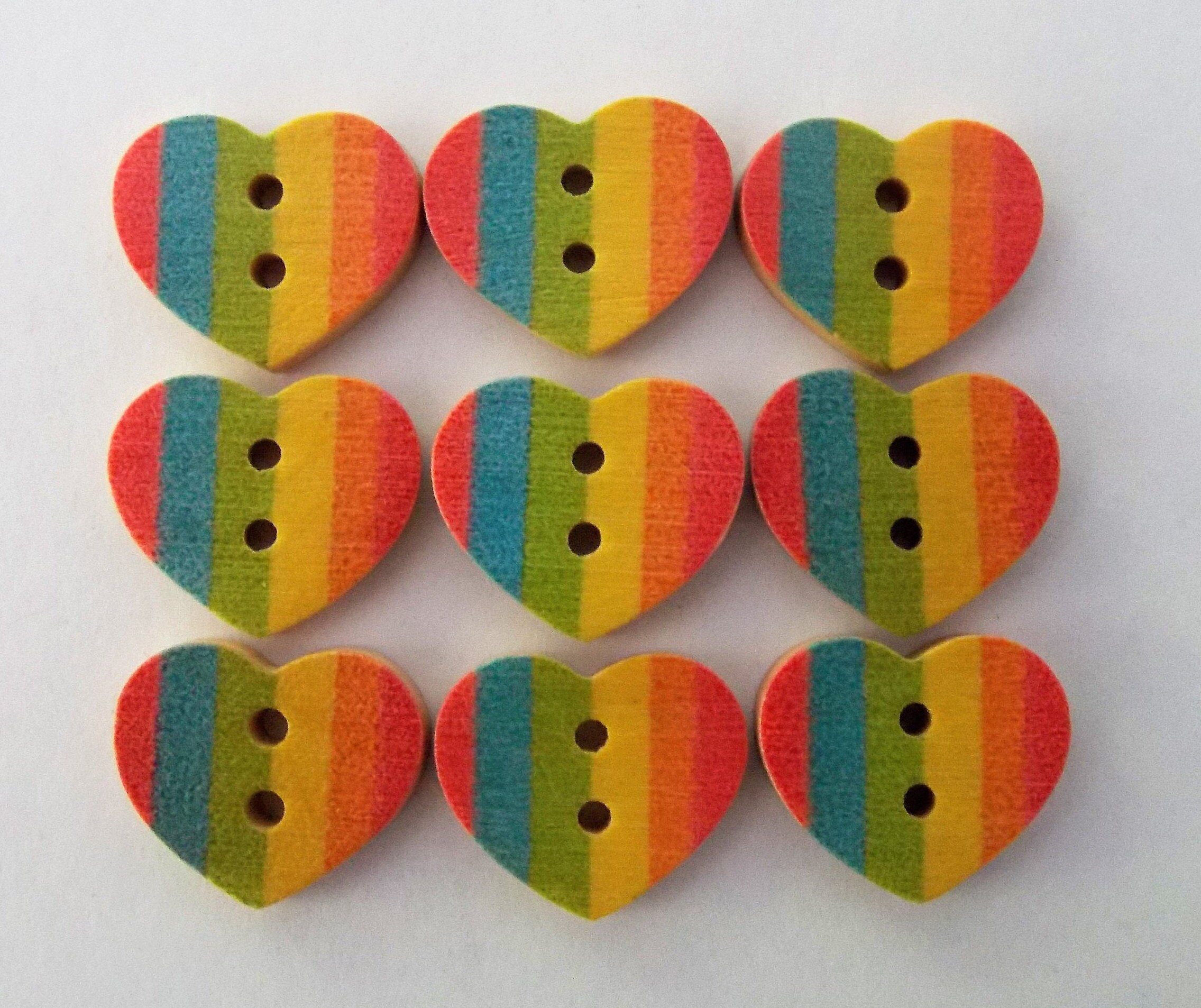 Rainbow Heart Buttons Striped Buttons Rainbow Buttons Pride | Etsy