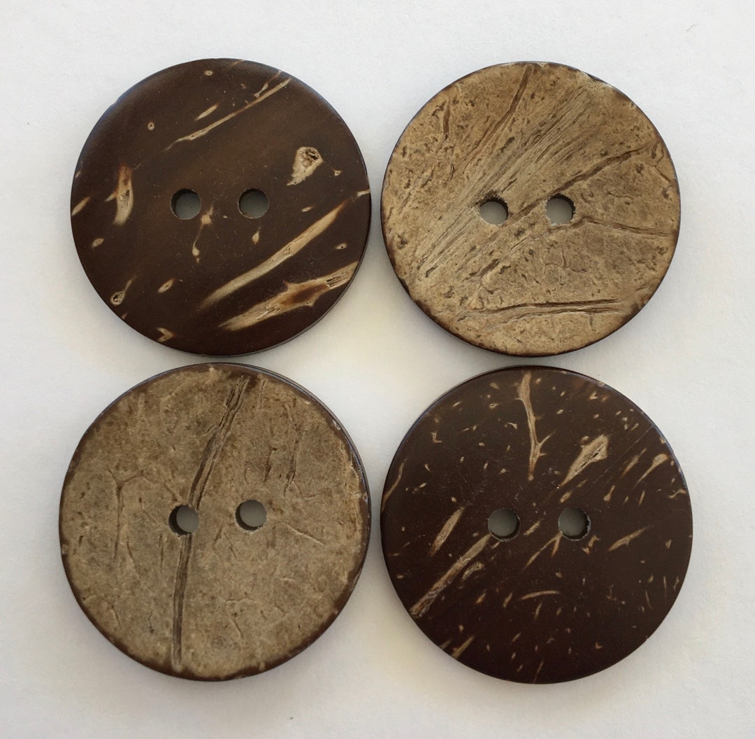 Coconut Shell Buttons, 30mm Rustic Buttons, Sewing Supplies ...
