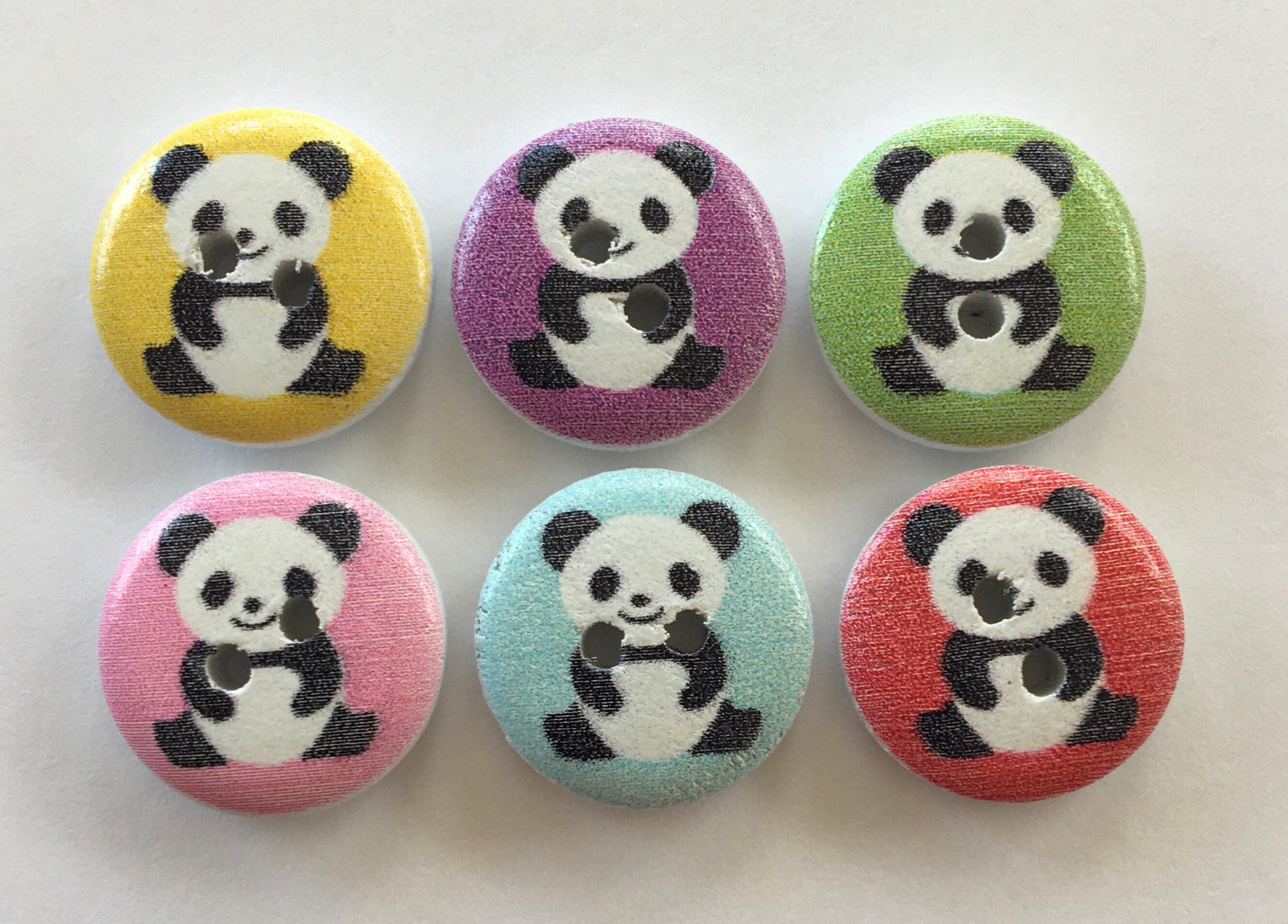 Panda Buttons 15mm Buttons Wooden Buttons Sewing Supplies - Etsy UK