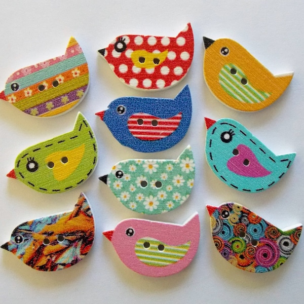 Bird Sewing Buttons - Etsy