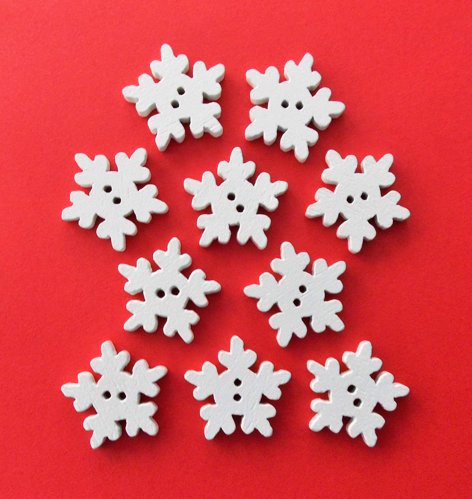 White Snowflake Buttons Wooden Buttons White Buttons Sewing - Etsy Canada