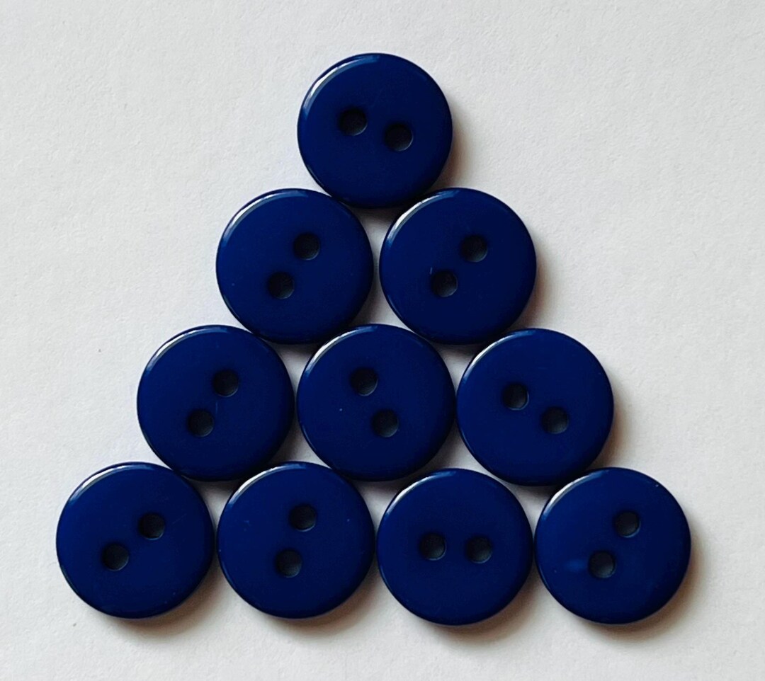 Blue Buttons, 10mm Buttons, Resin Buttons, Dark Blue Buttons, Sewing ...
