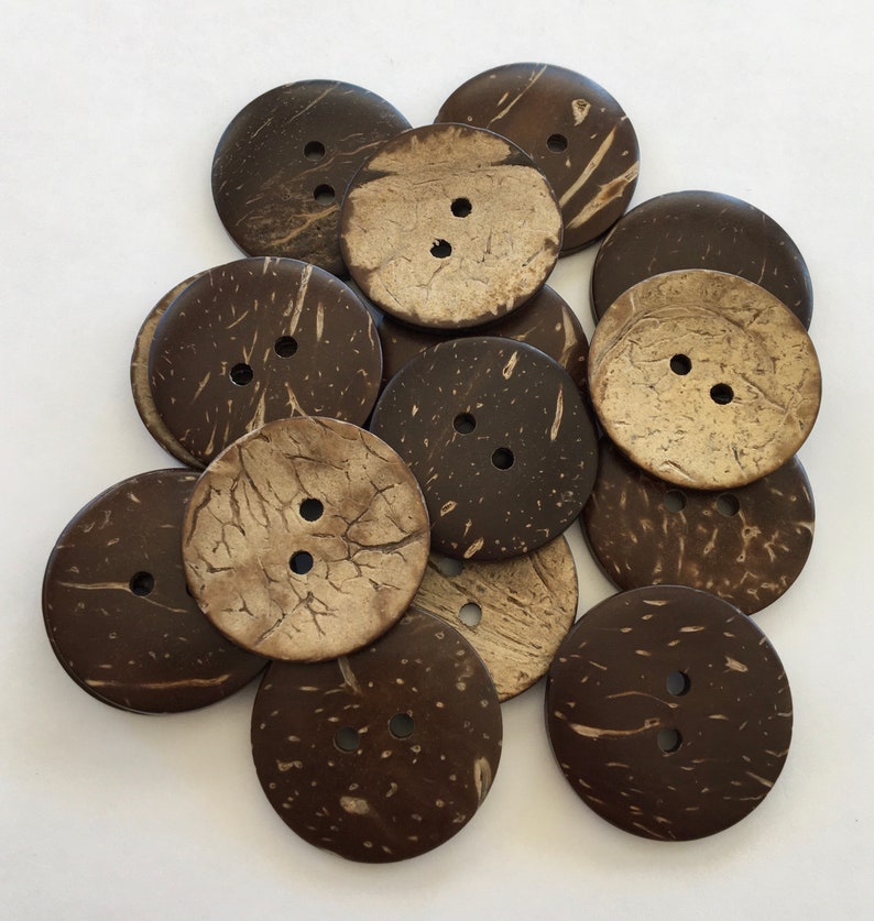 Rustic Coconut Shell Buttons, 30mm Natural Brown Buttons - Etsy