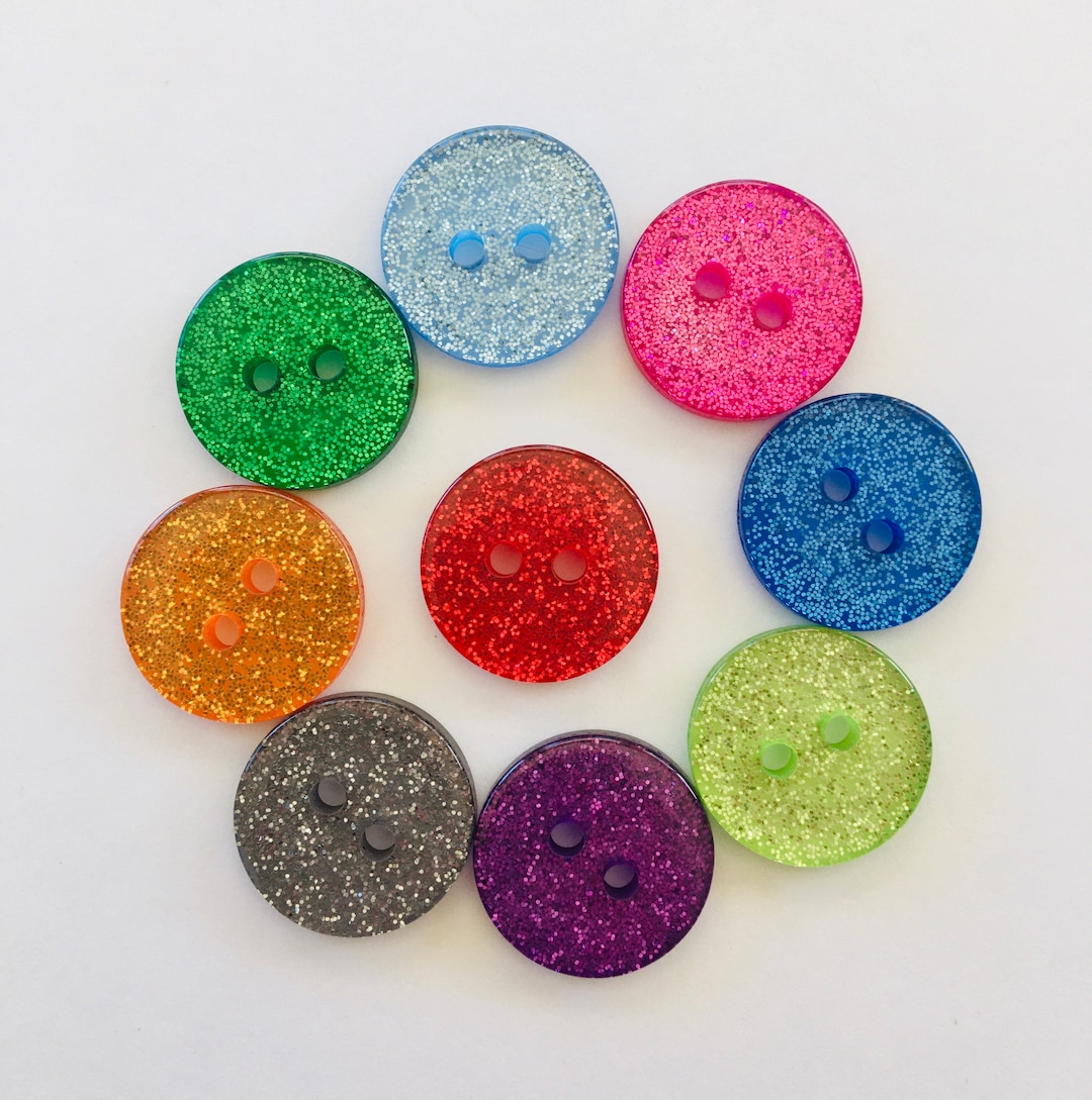 Sparkly Resin Glitter Buttons, 15mm Festive Craft Supplies - Etsy