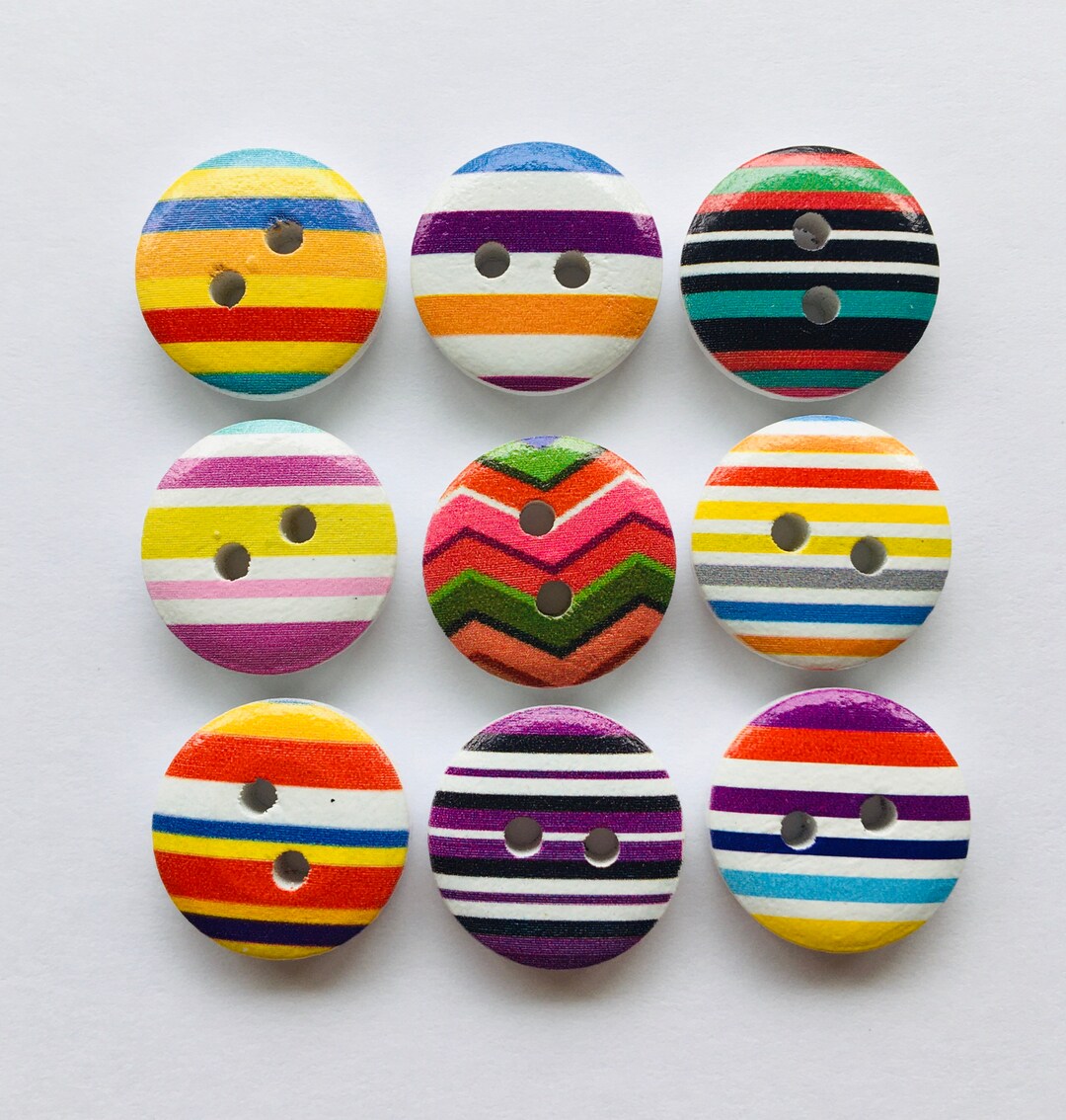 Striped Buttons Line Buttons Pink Buttonsblue Buttons - Etsy