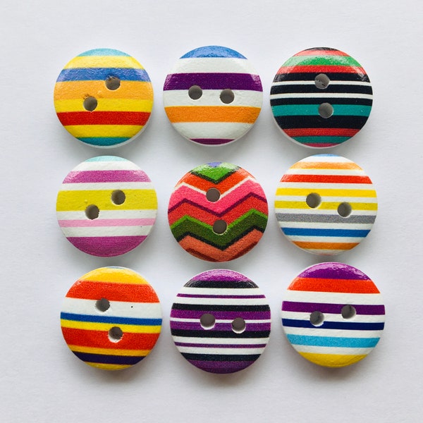 Striped Buttons - Etsy