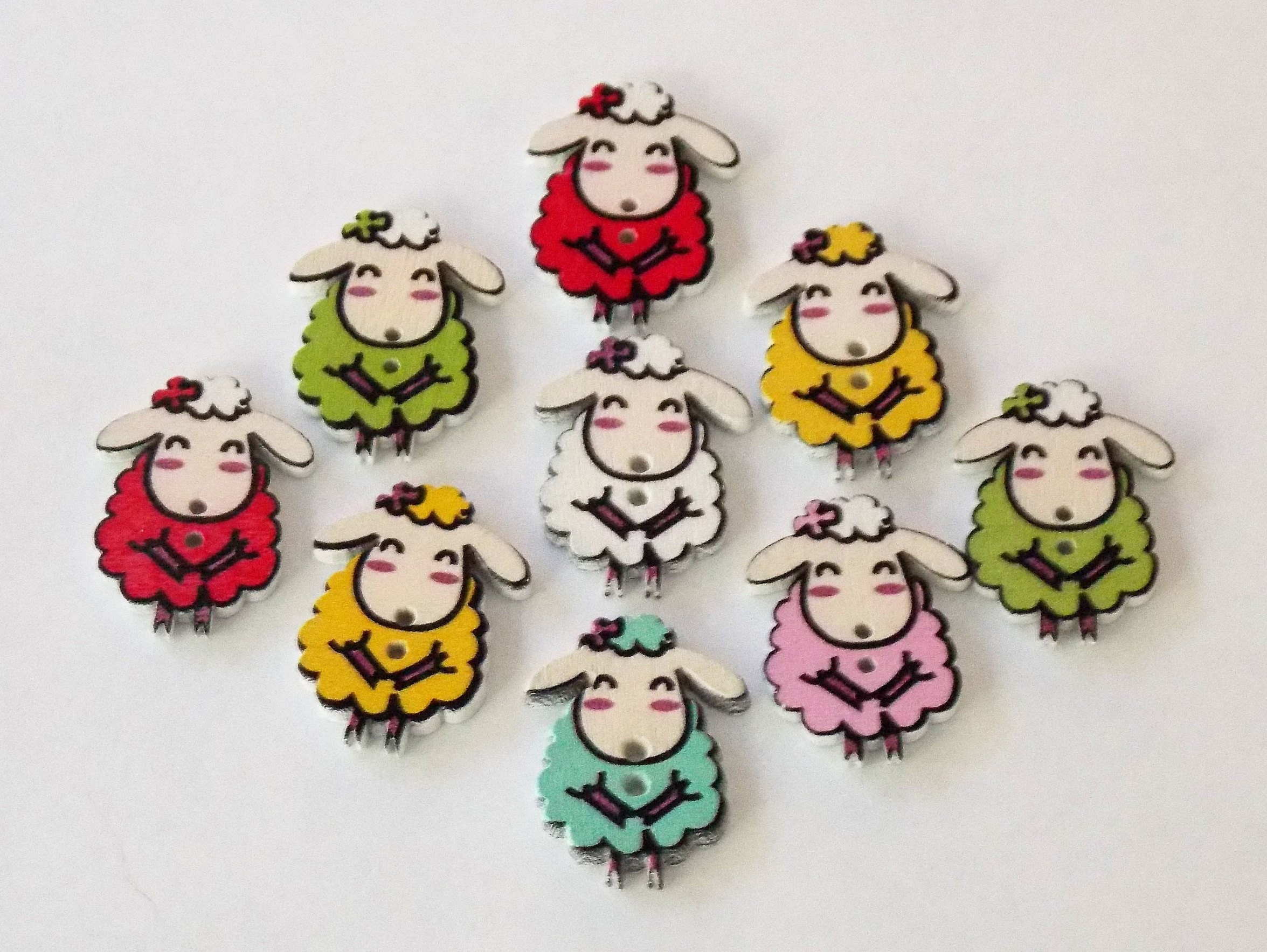 Lamb Buttons Sheep Buttons Woolly Buttons Sewing Supplies | Etsy