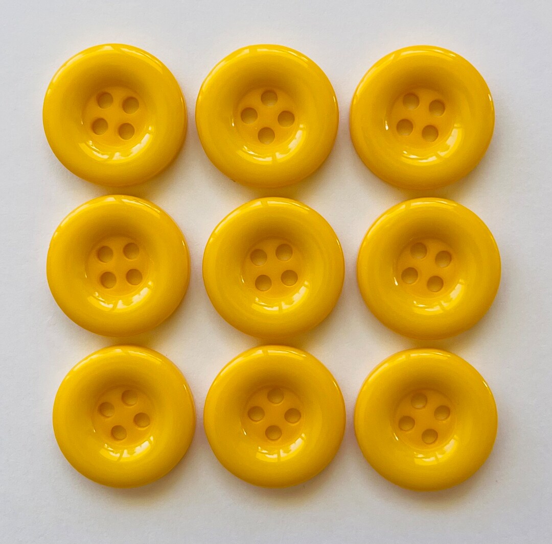 Yellow Buttons, 18mm Buttons, Resin Buttons, Sewing Supplies ...