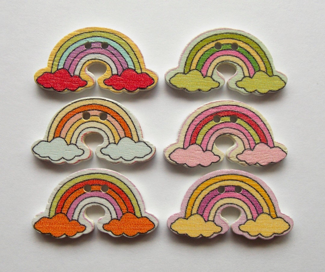 Rainbow Buttons, Colourful Buttons, Sewing Supplies, Scrapbooking ...