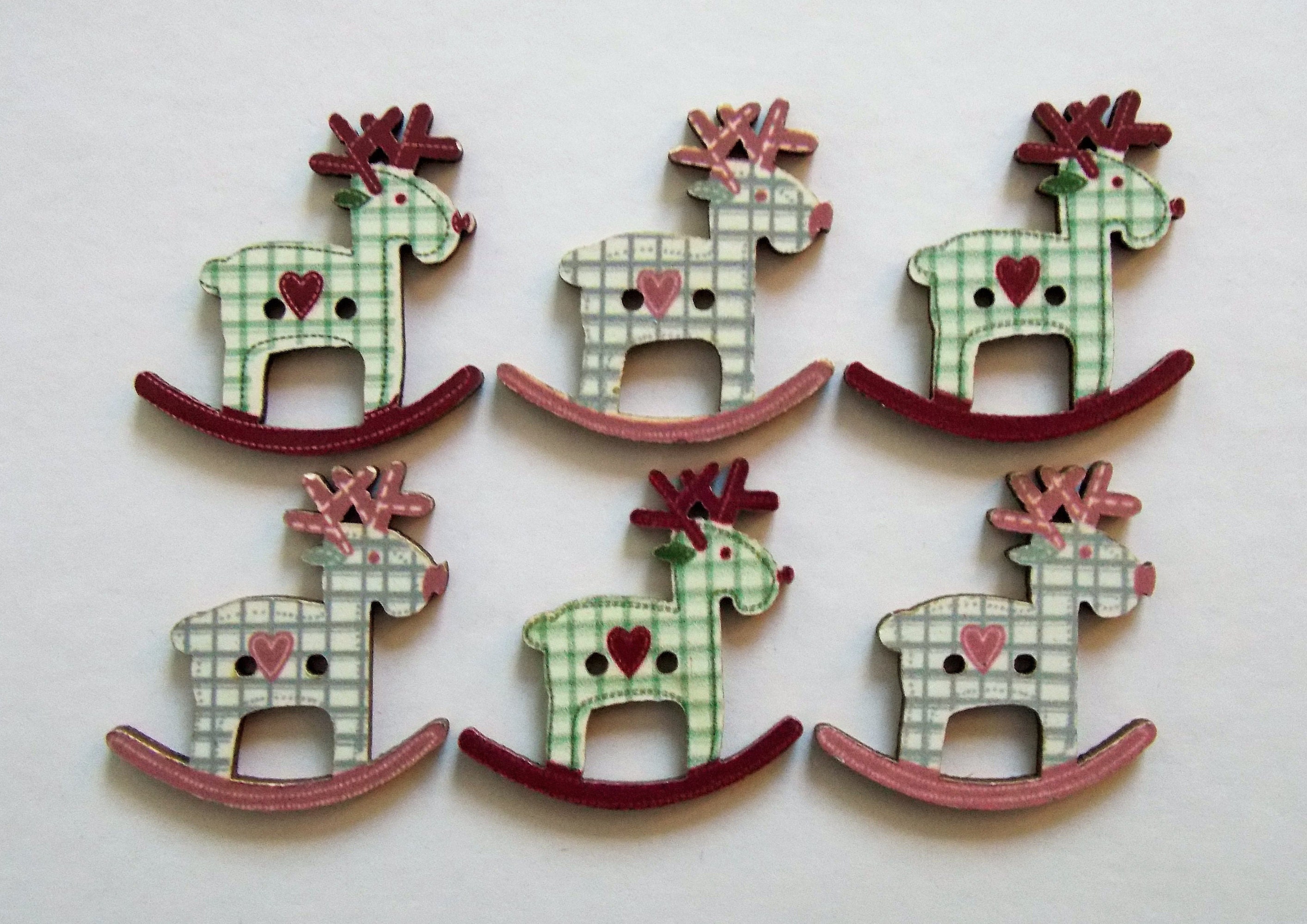 Reindeer Buttons Rocking Reindeer Buttons Christmas Buttons | Etsy