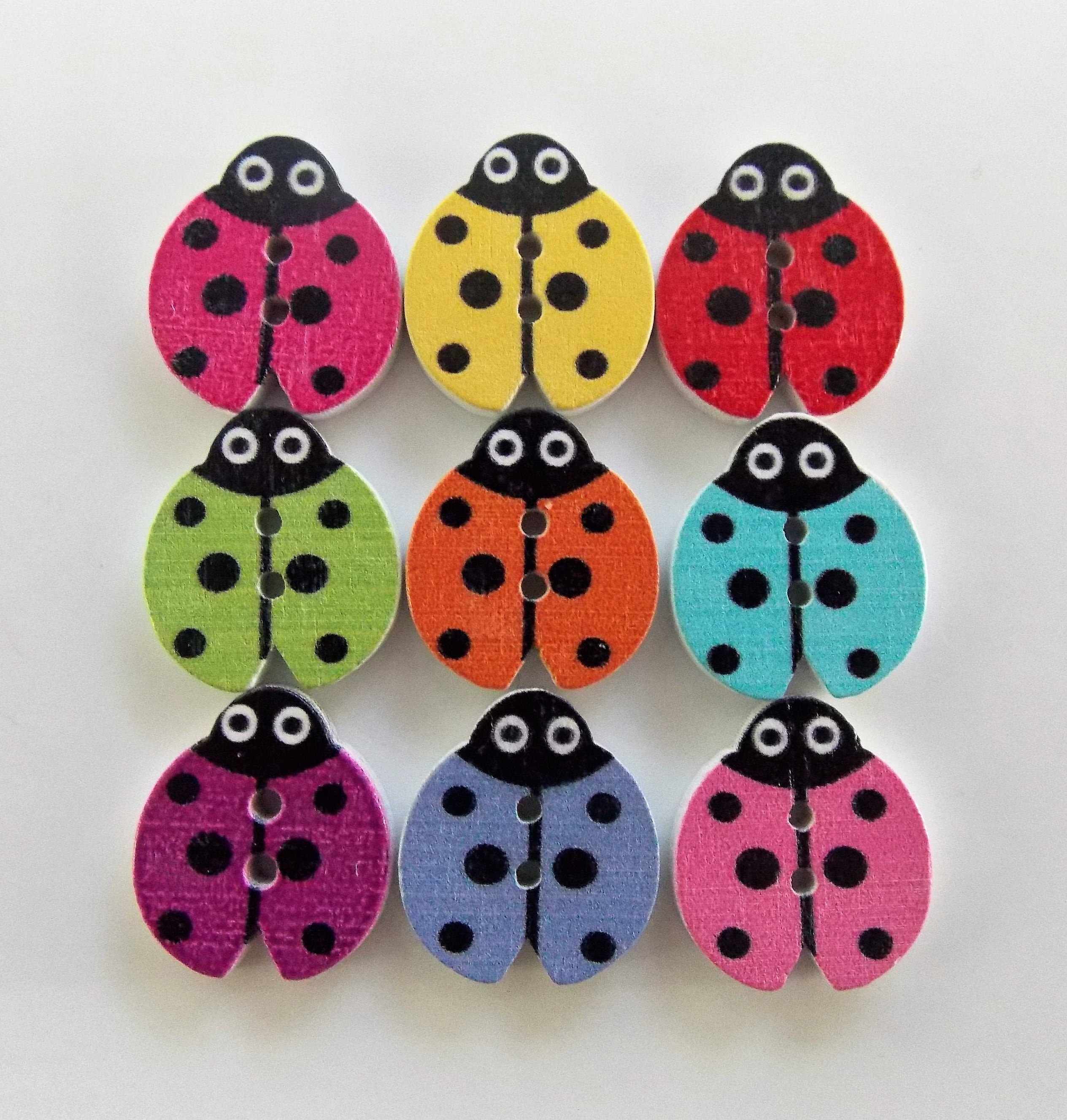 Ladybird Buttons Ladybug Buttons Wooden Buttons Sewing - Etsy Canada