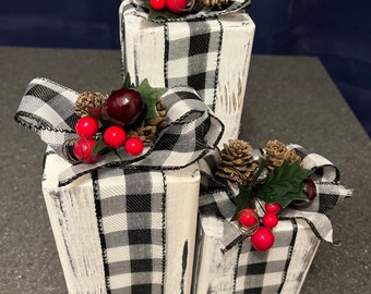 Rustic Wood Christmas Presents: Farmhouse Holiday Decor, Set of 3 - Etsy