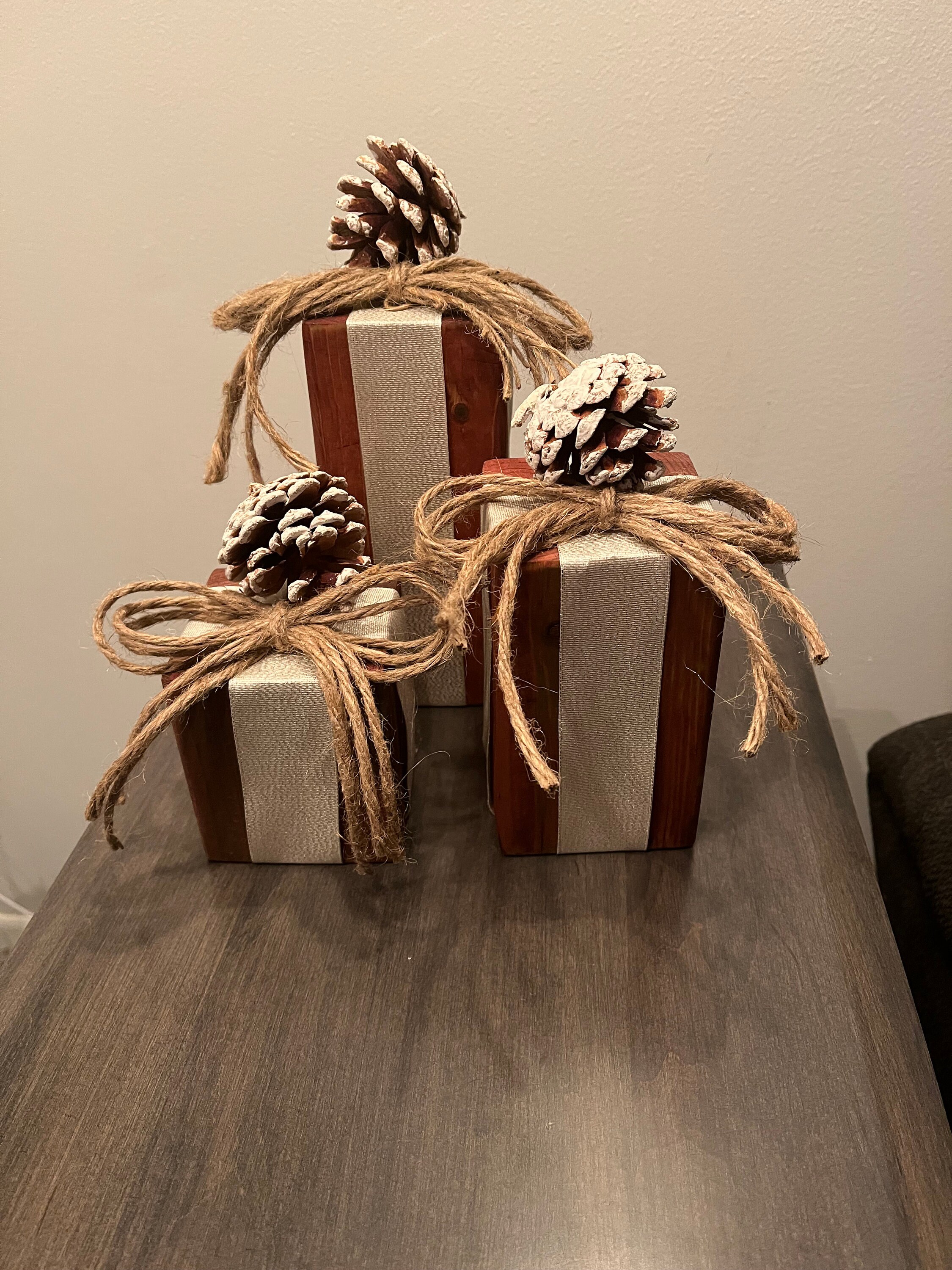 Rustic Wood Christmas Present Set: Farmhouse Holiday Decor - Etsy Canada