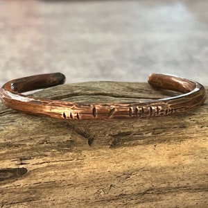 Custom Ogham Copper Cuff Bracelet, Personalized Ogham Bracelet, Irish ...