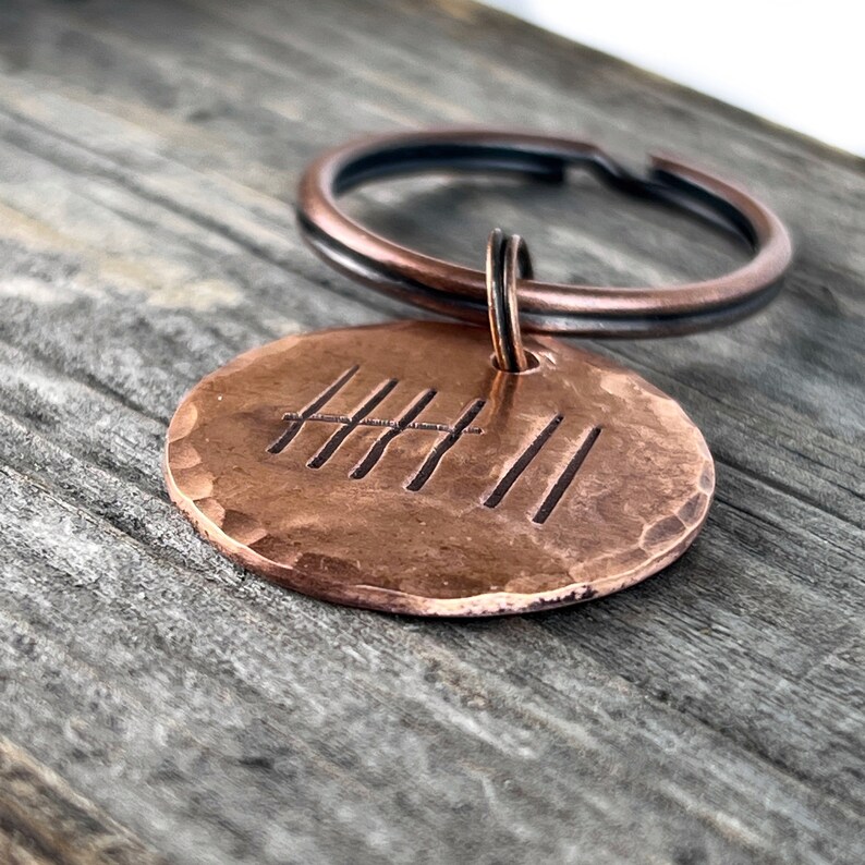 Custom Copper Anniversary Keychain 7th Anniversary Gift | Etsy