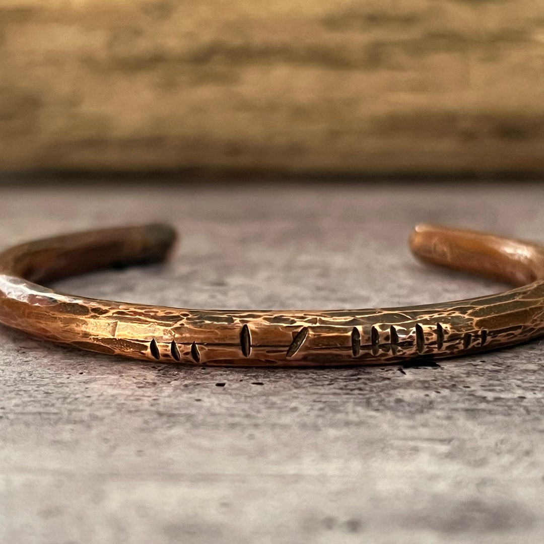 Custom Ogham Copper Cuff Bracelet, Personalized Ogham Bracelet, Irish ...