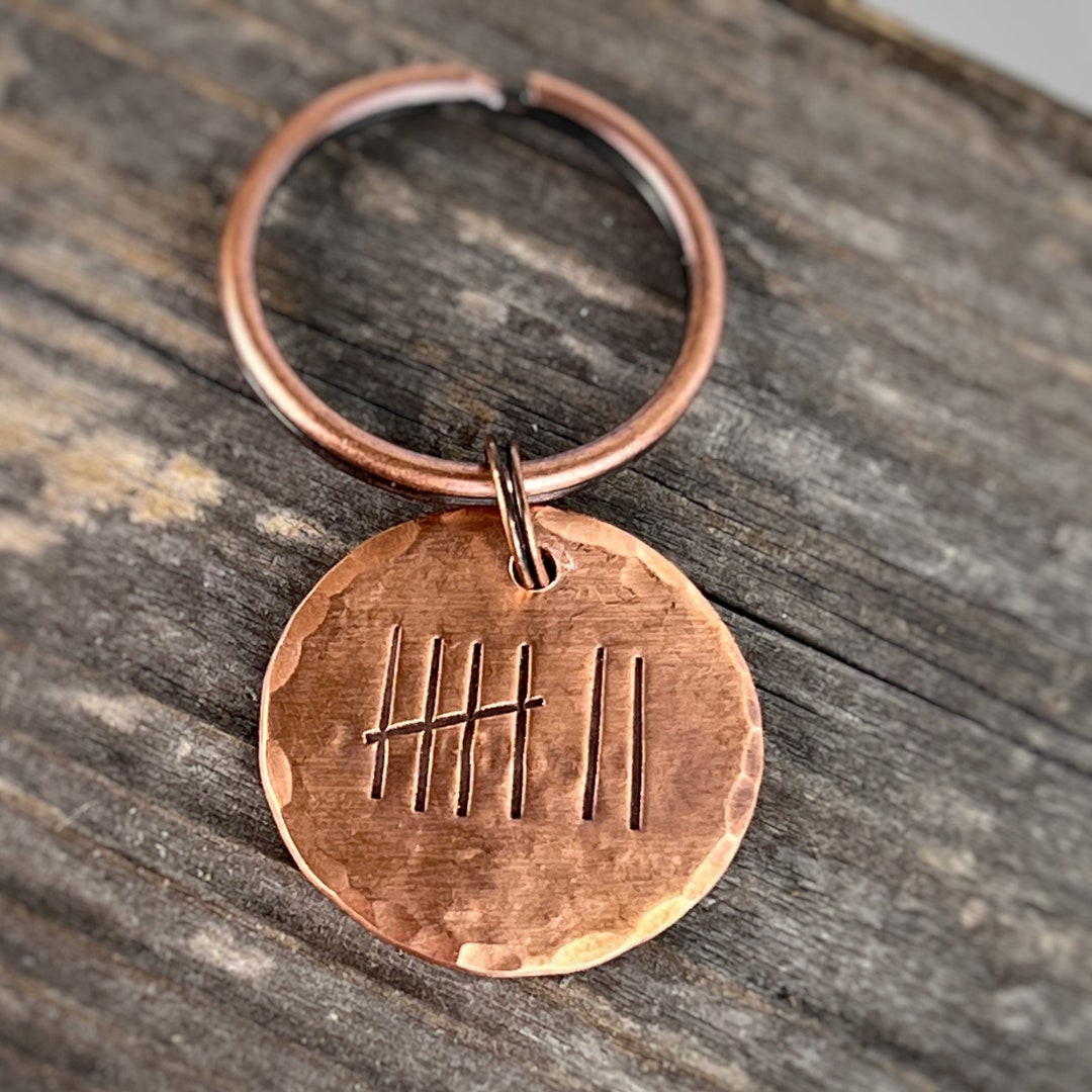 Custom Copper Anniversary Keychain 7th Anniversary Gift - Etsy