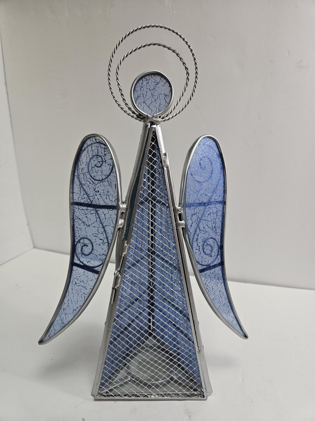 2002 Light Blue Angel Tea Light Holder 11x7 - Etsy