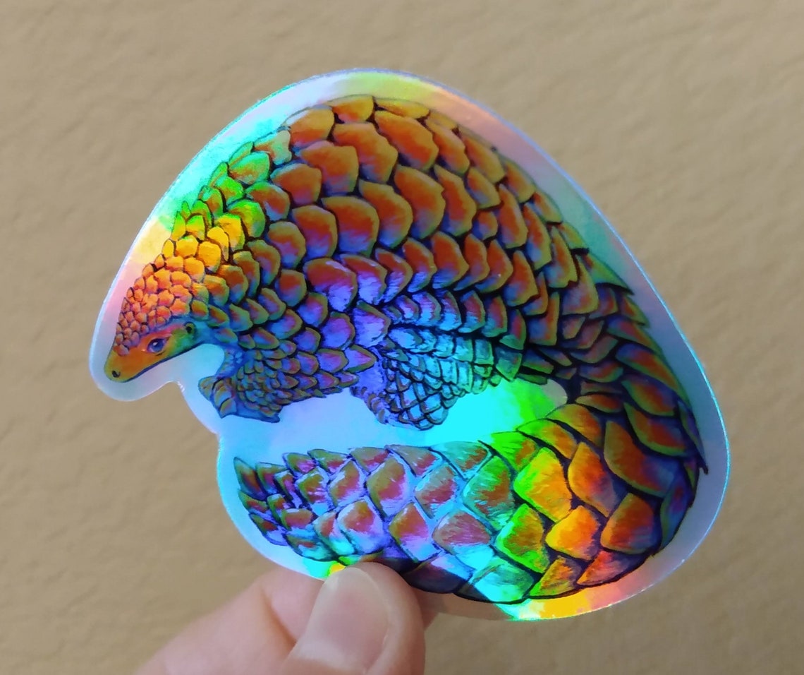 Psychedelic Rainbow Pangolin Scaly Anteater Holographic Vinyl - Etsy
