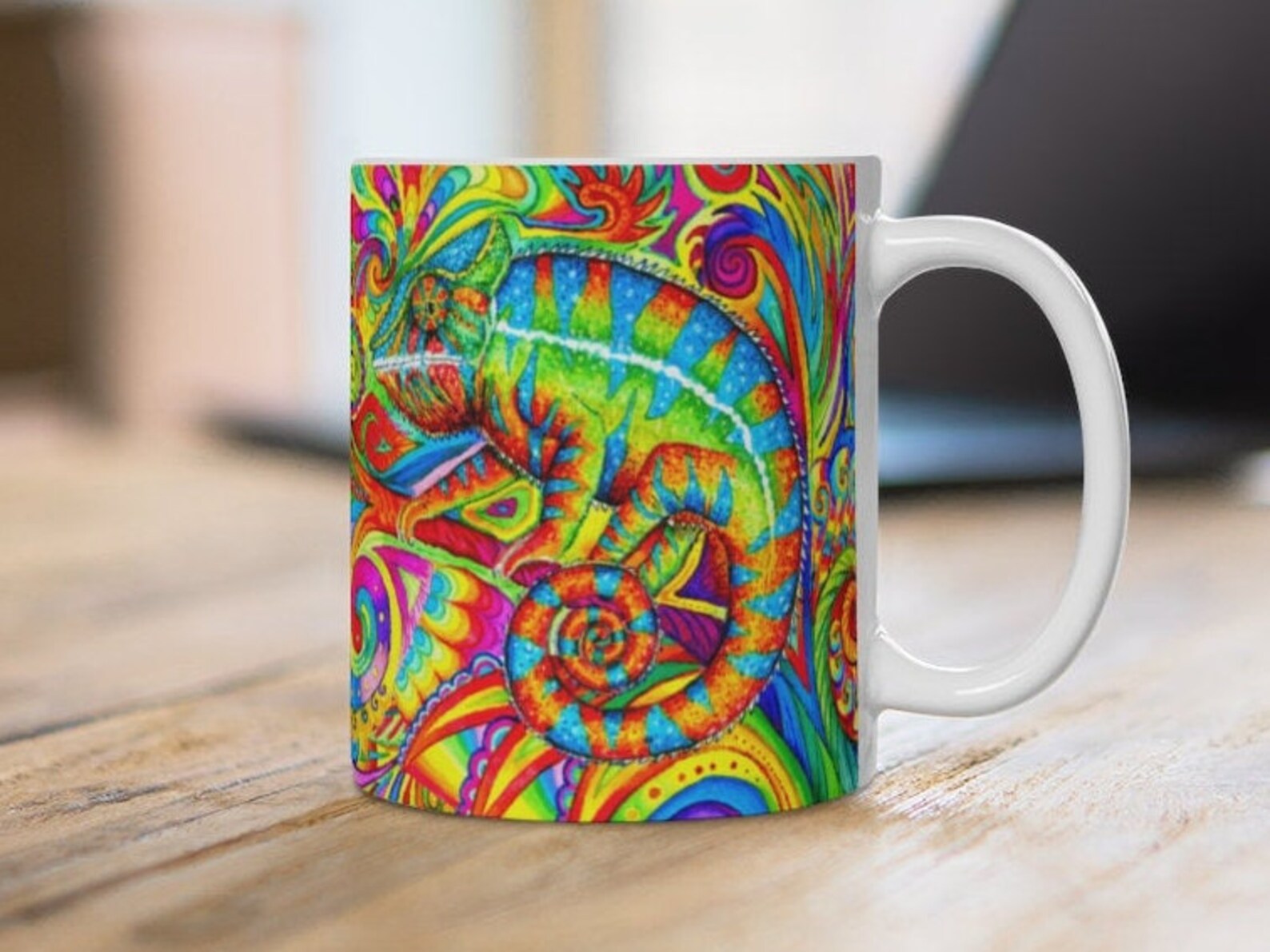 Psychedelic Rainbow Chameleon Lizard Reptile Hippie Trippy Pop - Etsy