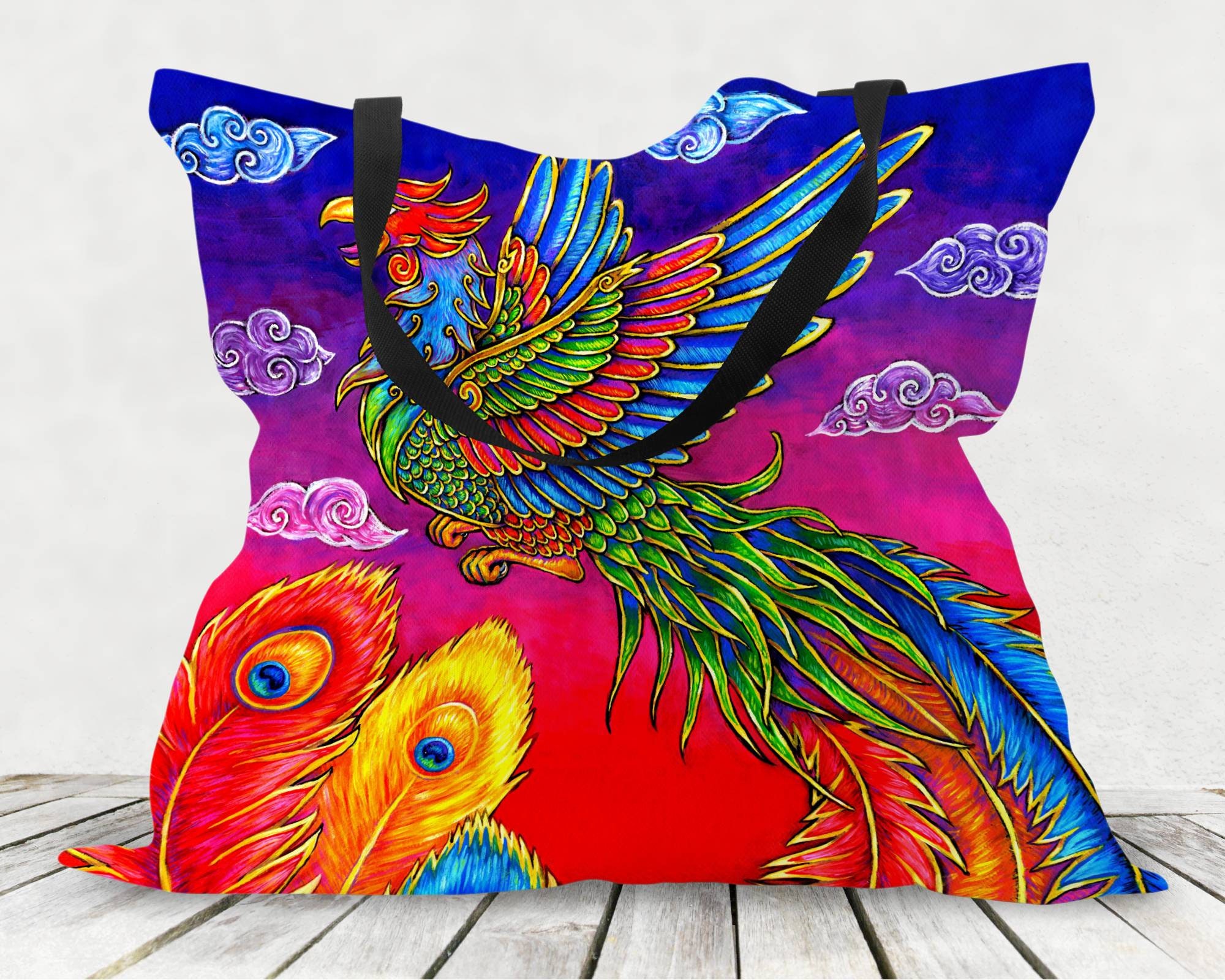 Fenghuang Chinese Phoenix Rainbow Bird Colorful Mythological - Etsy