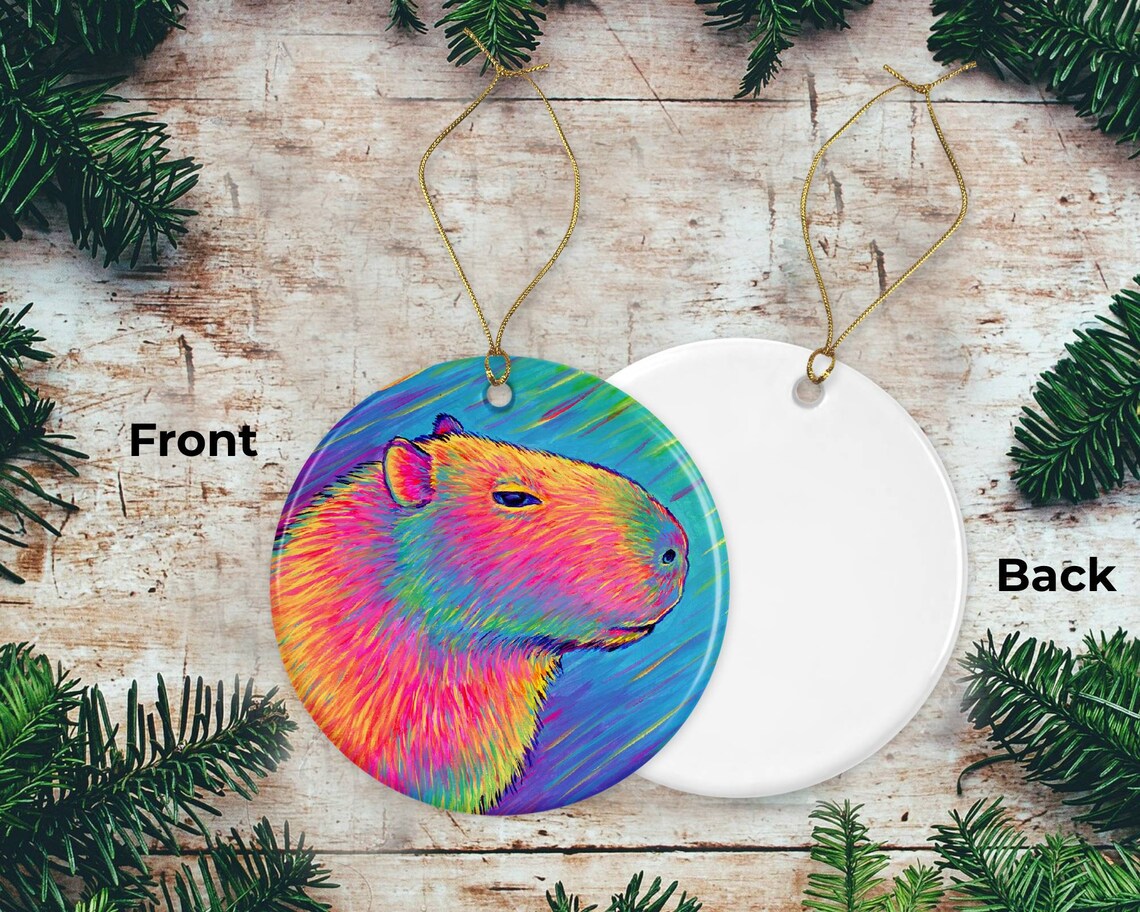 Psychedelic Rainbow Chill Capybara Cute Animal Pop Art Ceramic - Etsy