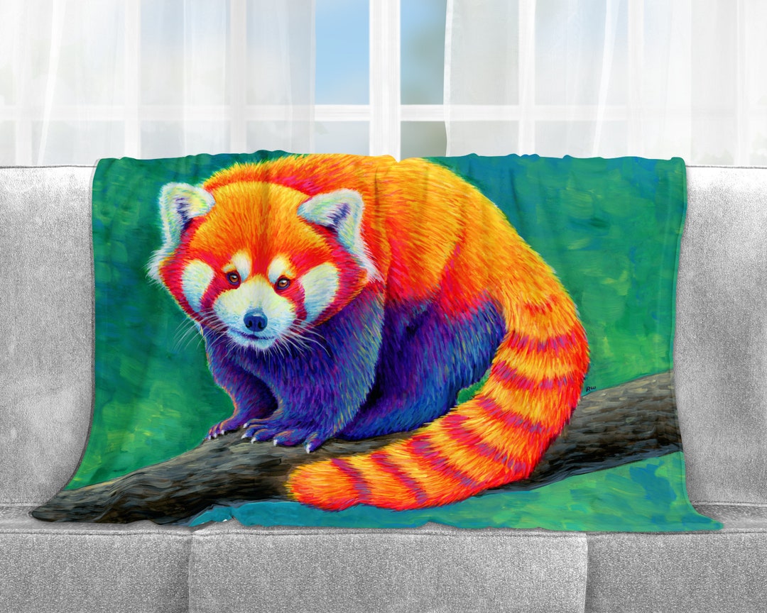 Rainbow Red Panda Cute Wild Animals Plush Fleece Velveteen Microfiber ...
