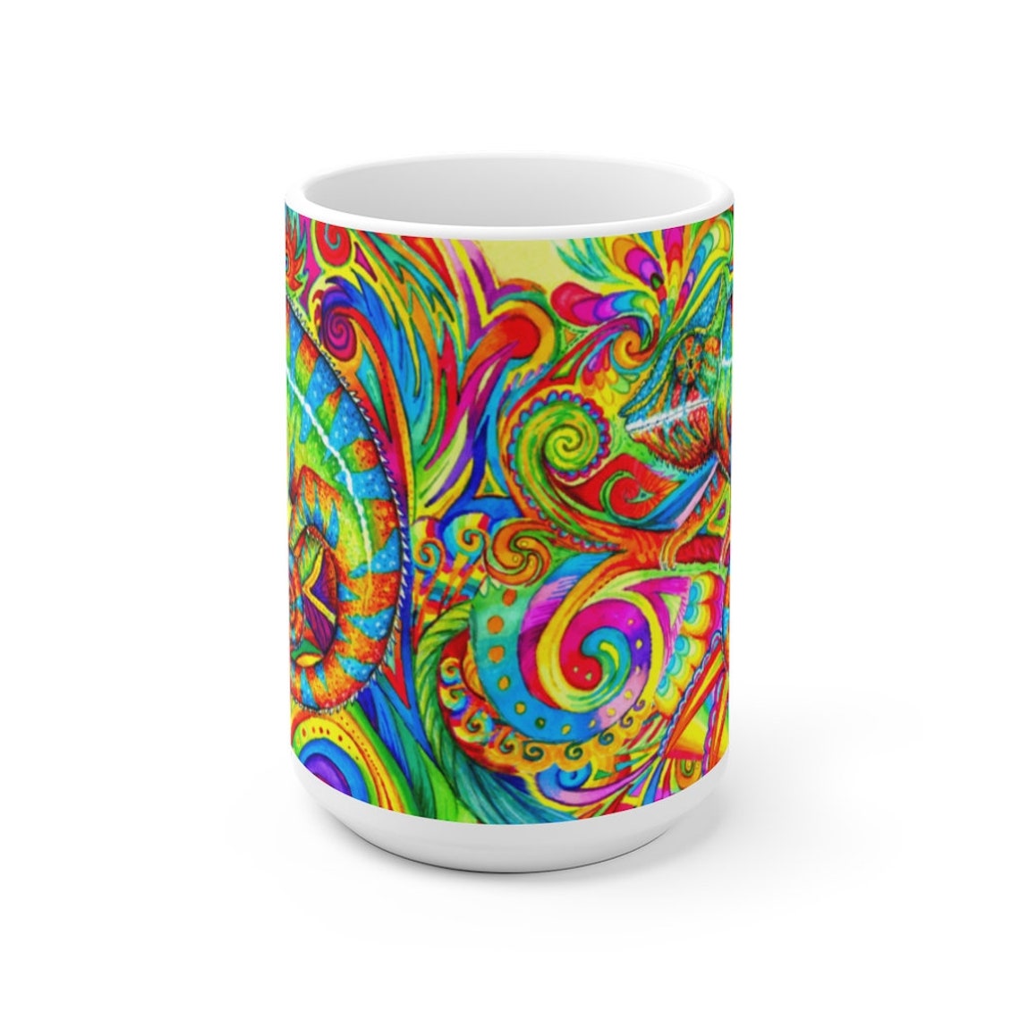 Psychedelic Rainbow Chameleon Lizard Reptile Hippie Trippy | Etsy