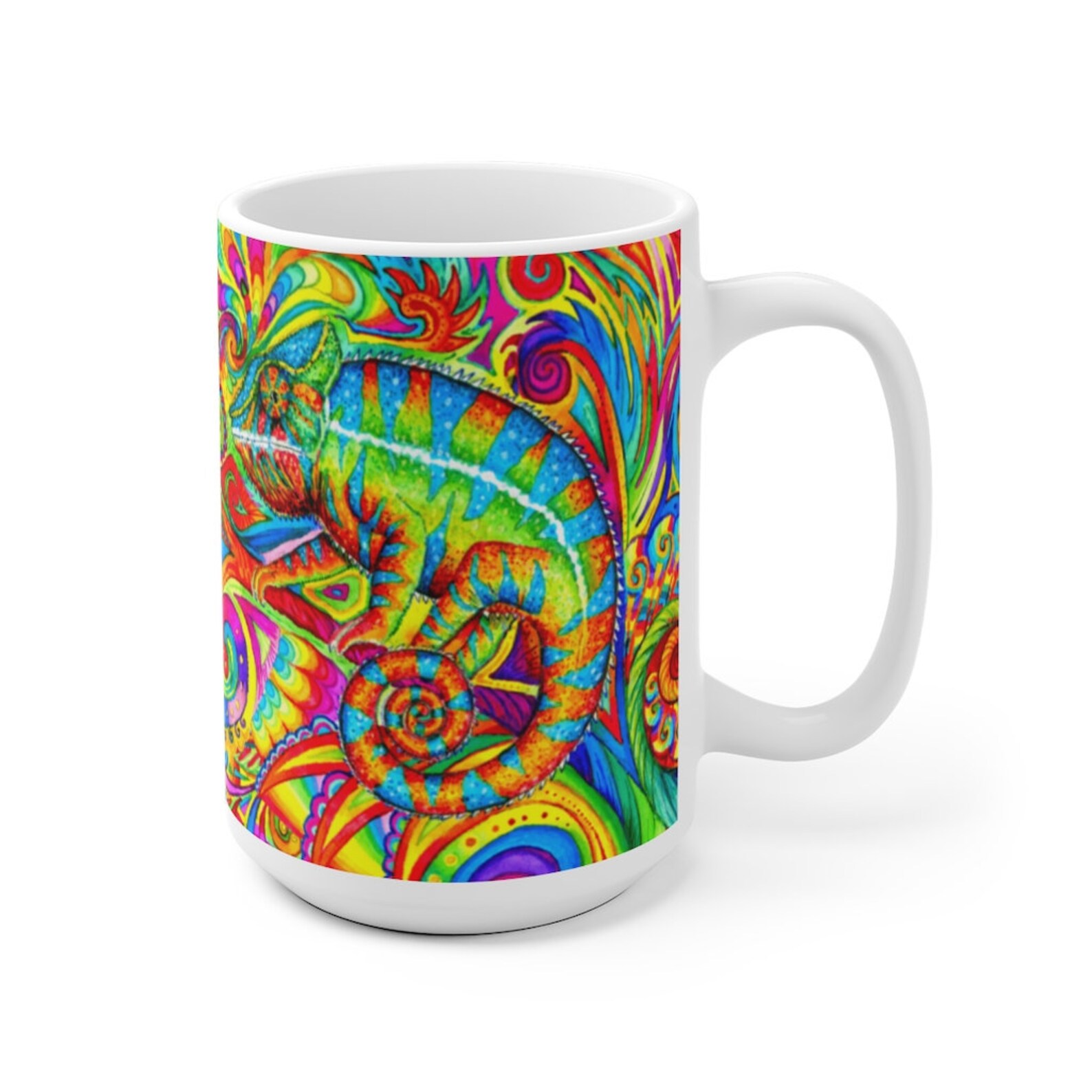 Psychedelic Rainbow Chameleon Lizard Reptile Hippie Trippy | Etsy