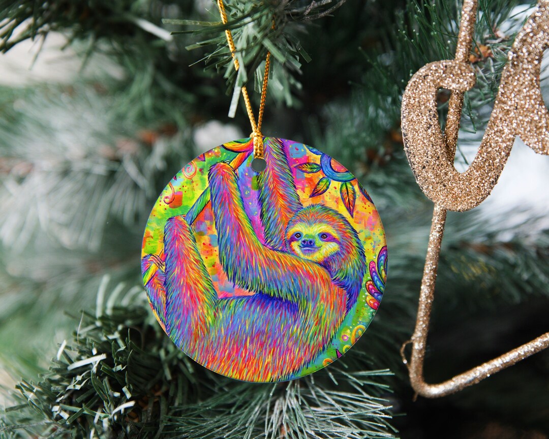 Psychedelic Rainbow Cute Sloth Trippy Pop Art Ceramic Porcelain ...