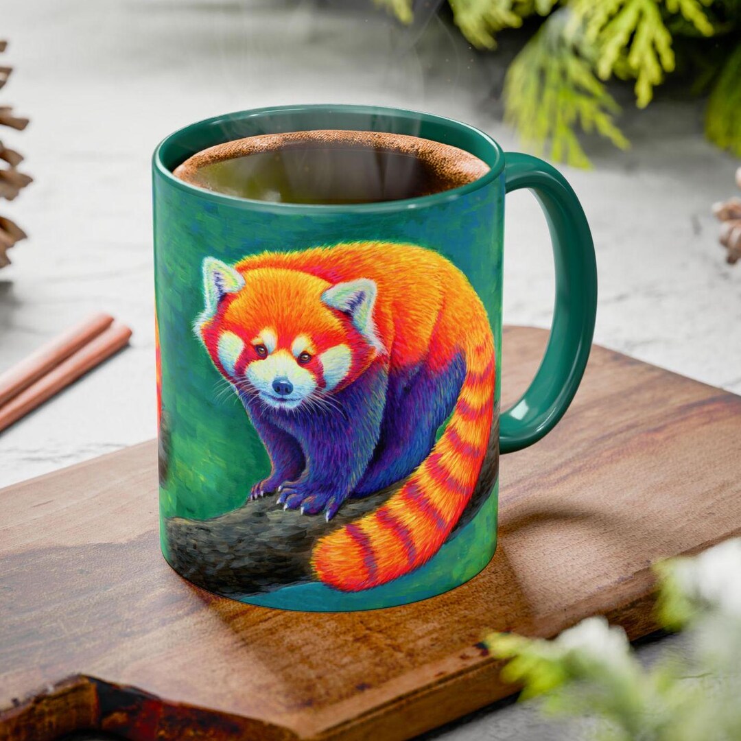 Rainbow Red Panda Cute Wild Animals Wildlife Pop Art Colorful Accent ...