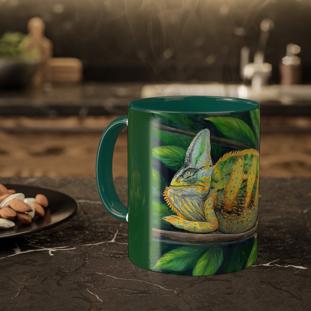 Veiled Chameleon Lizard Reptile Art Accent Coffee Mug 11oz - Etsy