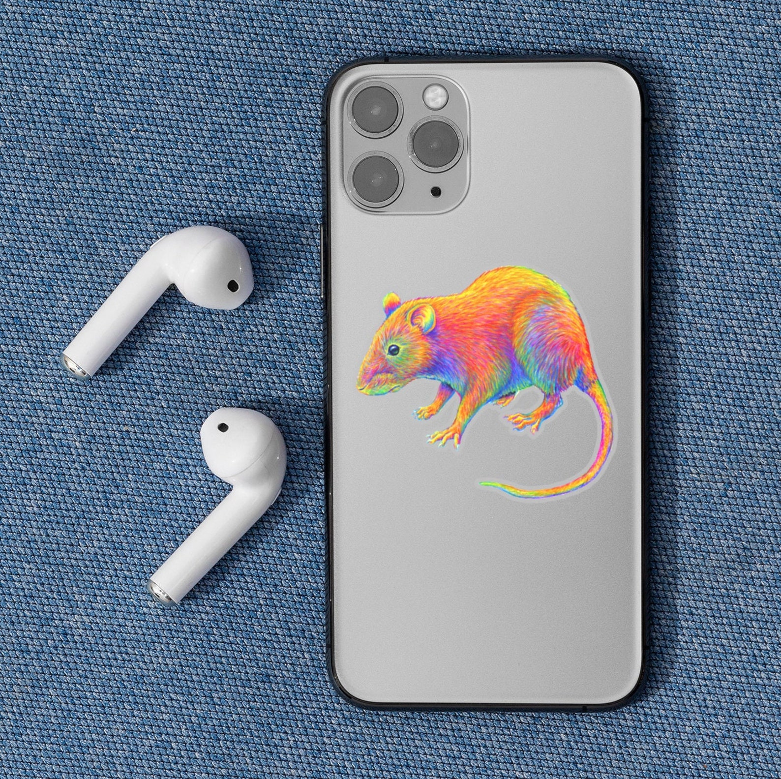 Psychedelic Rainbow Rat Colorful Trippy Rodent Vinyl Stickers - Etsy