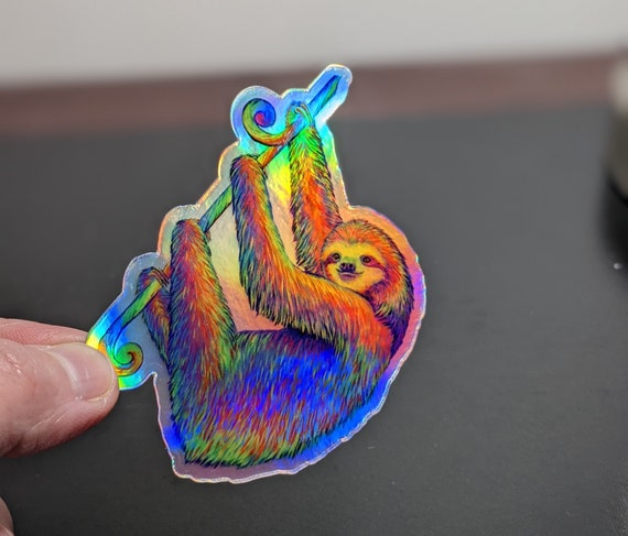 Psychedelic Rainbow Cute Sloth Trippy Groovy Hippie | Etsy